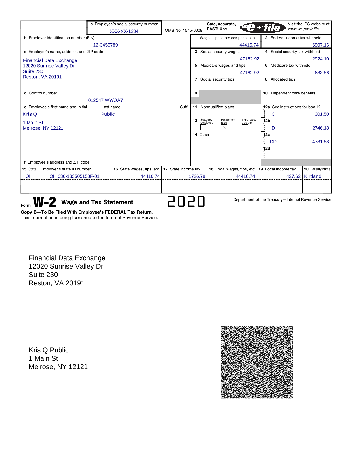 Tax Documents With QR Codes Tax Documents With QR Codes